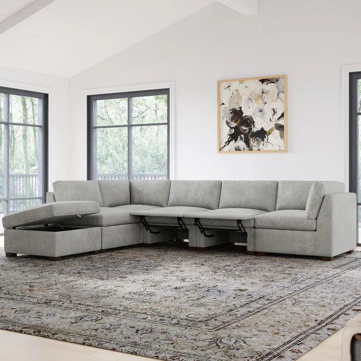 Thomasville Rockford 6 Piece Fabric Modular Sectional
